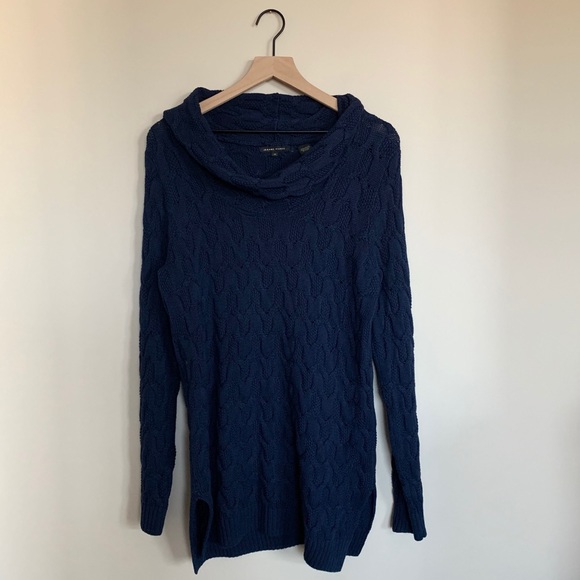 JEANNE PIERRE | Tops | New Jeanne Pierre Navy Cable Knit Tunic Sweater ...